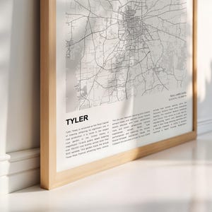 Tyler Map Print, Tyler Travel Map, Tyler Wall Decor Art, Tyler Texas ...
