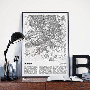 Riyadh Map Print, Riyadh Travel Map, Riyadh Wall Decor Art, Riyadh ...