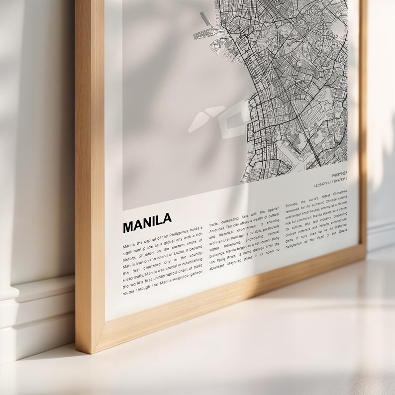 Manila Map Print, Manila Travel Map, Manila Wall Decor Art, Manila ...