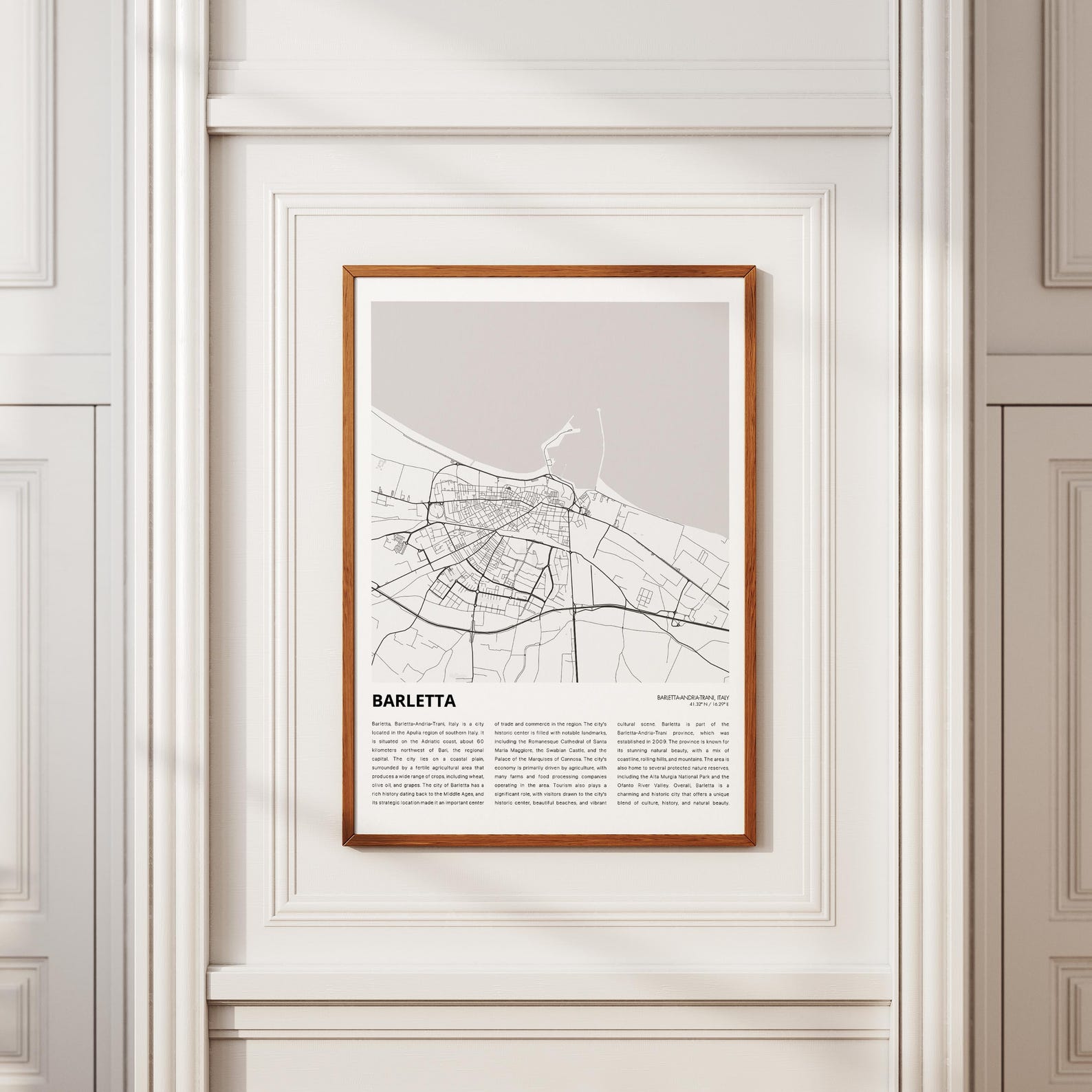 Barletta Map Print, Barletta Travel Map, Barletta Wall Decor Art ...