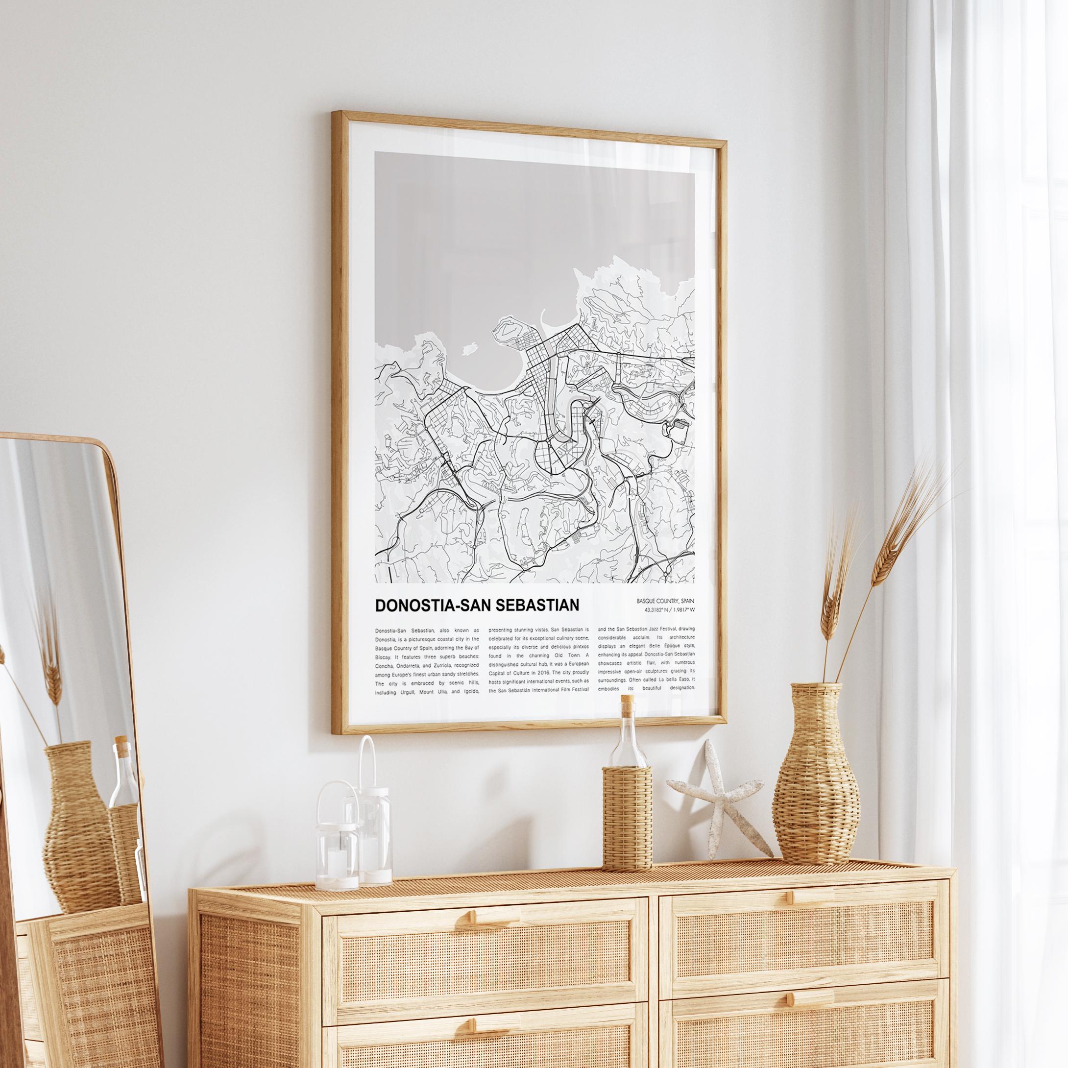 Donostia-san Sebastian Map Print, Donostia-san Sebastian Travel Map ...