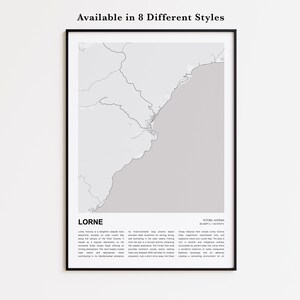Lorne Map Print, Lorne Travel Map, Lorne Wall Decor Art, Lorne Victoria ...