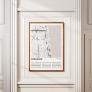 Neptune Beach Map Print, Neptune Beach Travel Map, Neptune Beach Wall ...