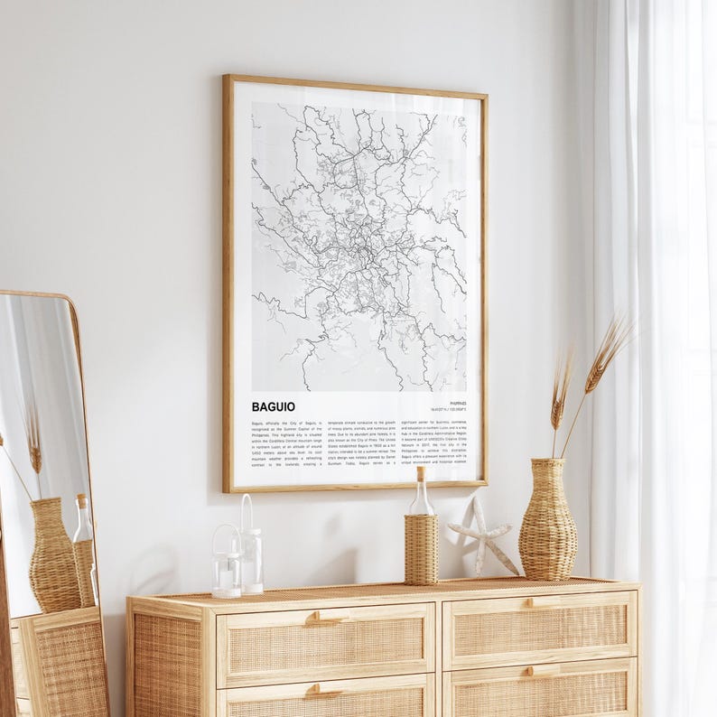 Baguio Map Print, Baguio Travel Map, Baguio Wall Decor Art, Baguio ...