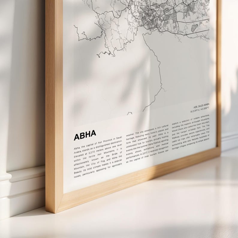 Abha Map Print, Abha Travel Map, Abha Wall Decor Art, Abha 'asir ...