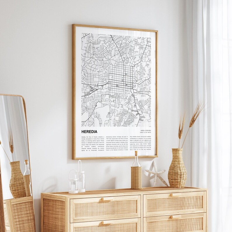 Heredia Map Print, Heredia Travel Map, Heredia Wall Decor Art, Heredia ...