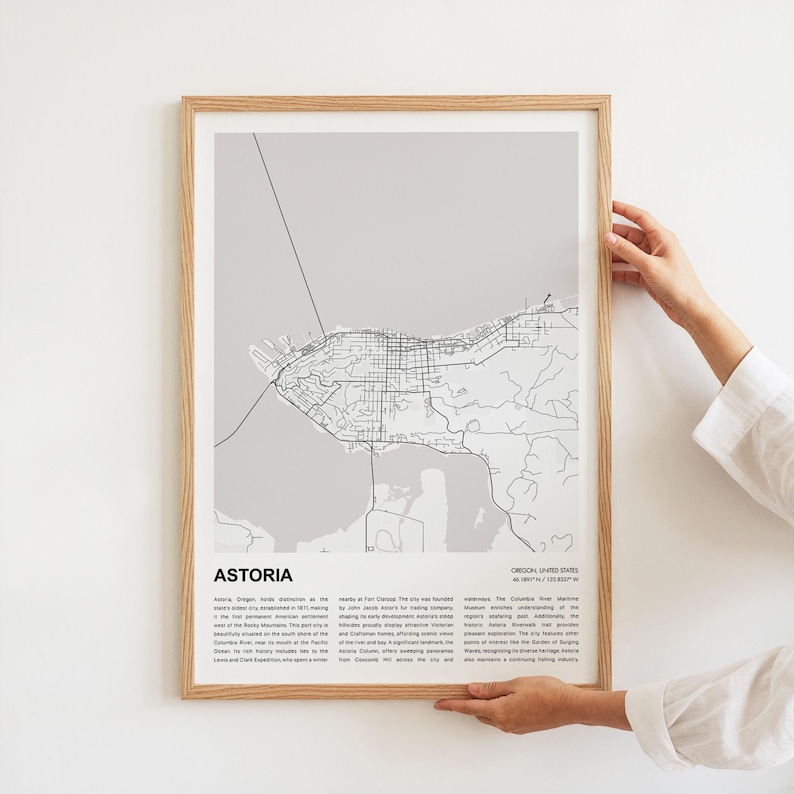 Astoria Map Print, Astoria Travel Map, Astoria Wall Decor Art, Astoria ...