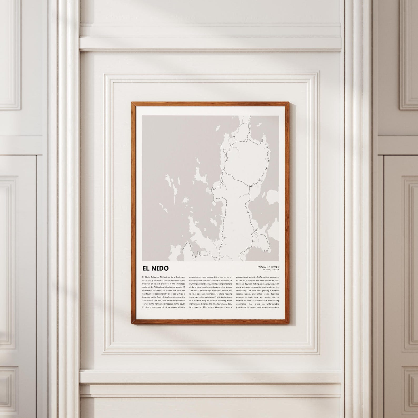 El Nido Map Print, El Nido Travel Map, El Nido Wall Decor Art, El Nido ...