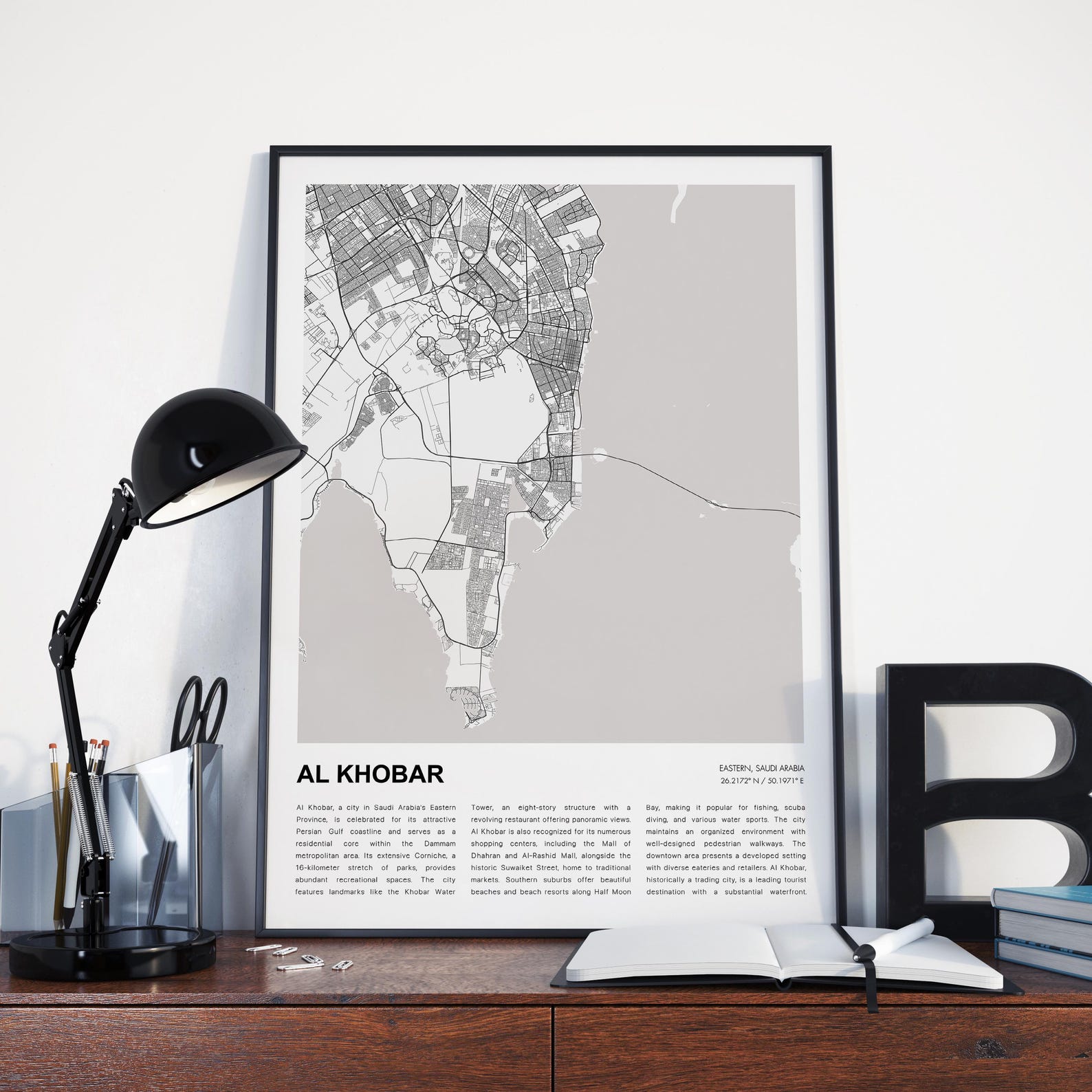 Al Khobar Map Print, Al Khobar Travel Map, Al Khobar Wall Decor Art, Al ...