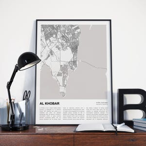 Al Khobar Map Print, Al Khobar Travel Map, Al Khobar Wall Decor Art, Al ...
