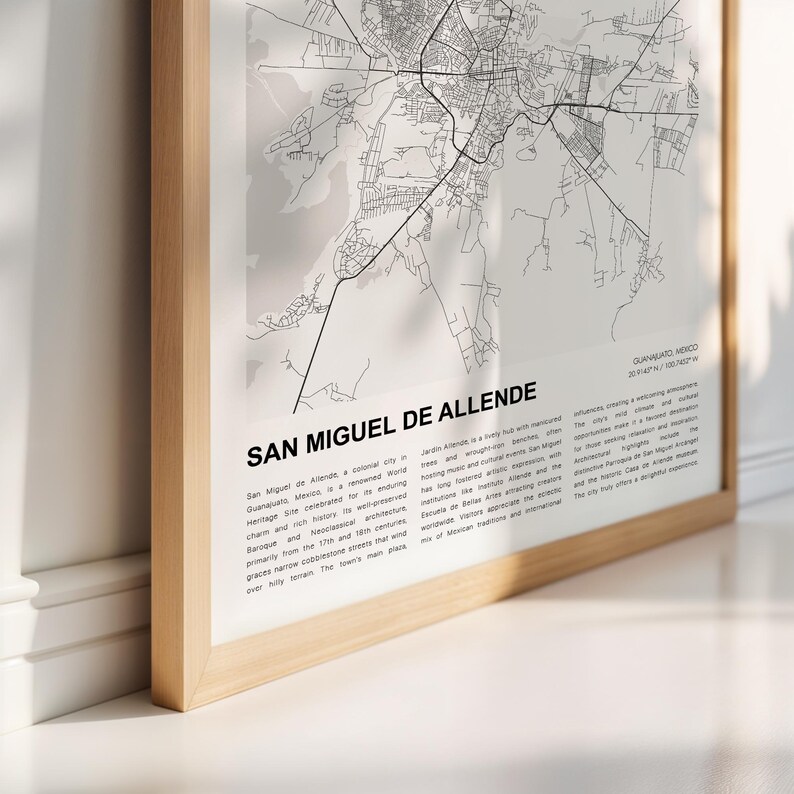 San Miguel De Allende Map Print, San Miguel De Allende Travel Map, San ...