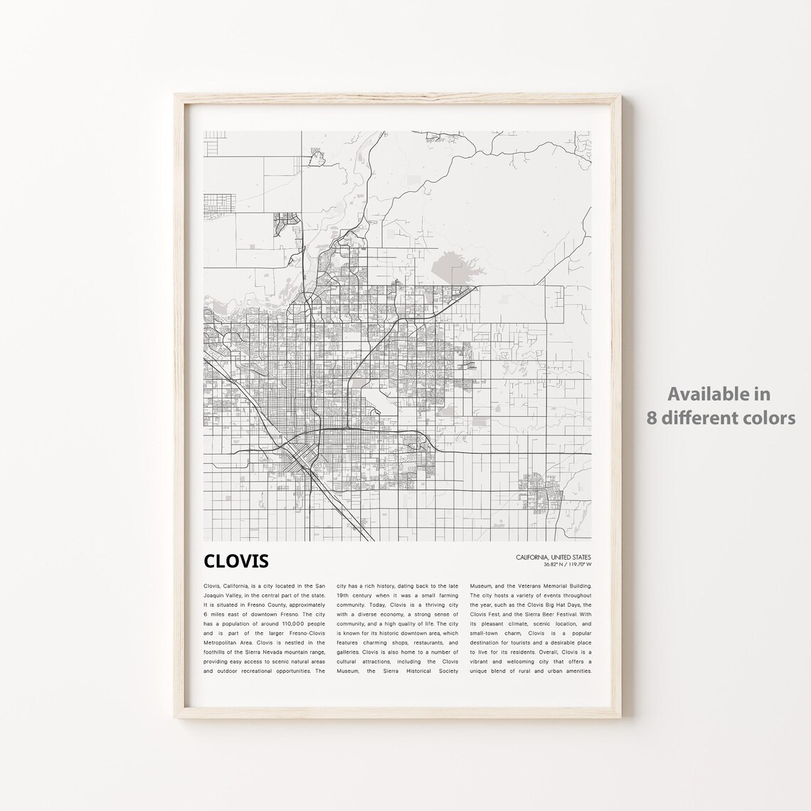 Clovis Map Print, Clovis Travel Map, Clovis Wall Decor Art, Clovis ...