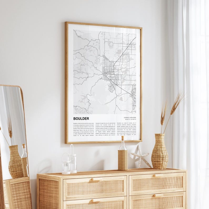 Boulder Map Print, Boulder Travel Map, Boulder Wall Decor Art, Boulder ...