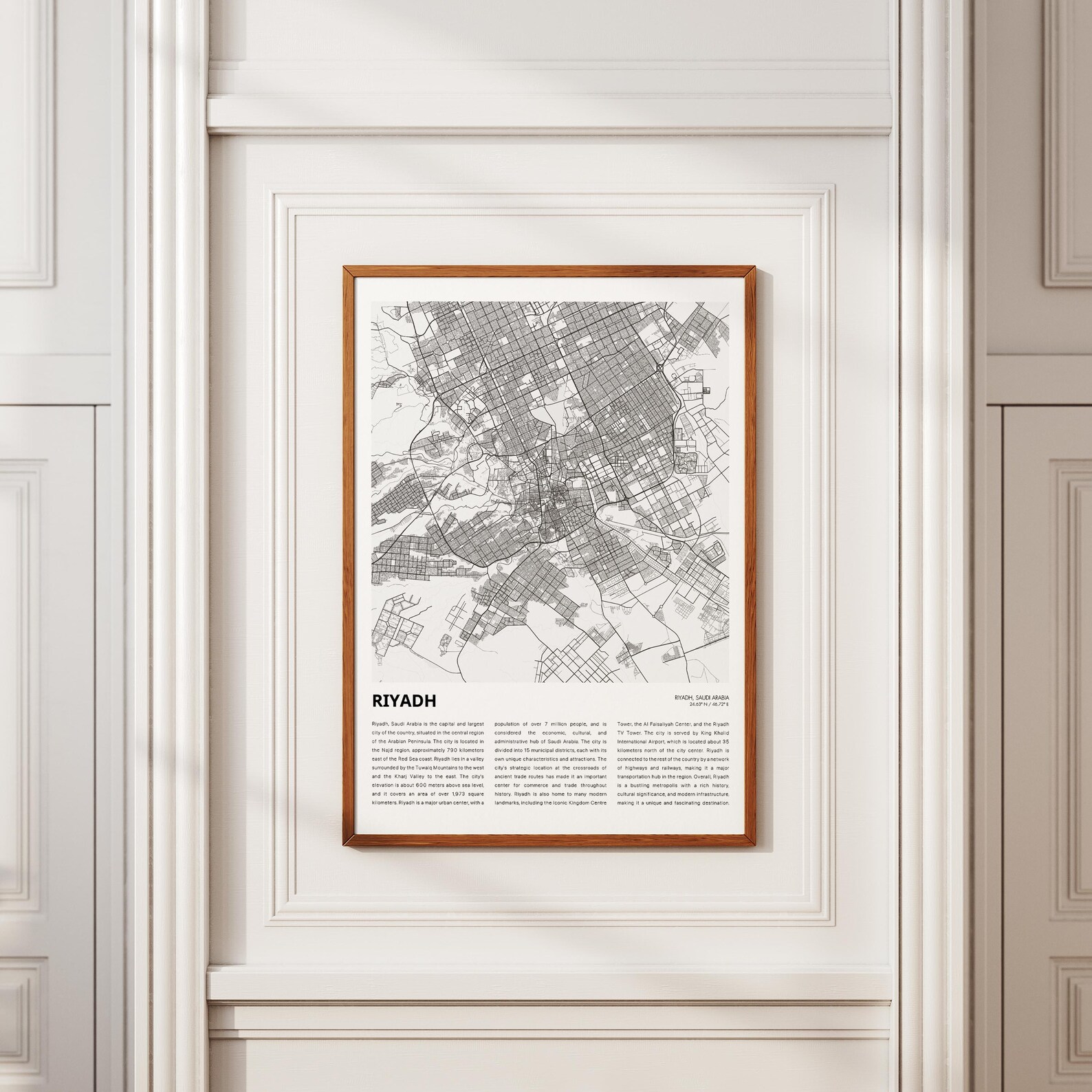 Riyadh Map Print, Riyadh Travel Map, Riyadh Wall Decor Art, Riyadh ...