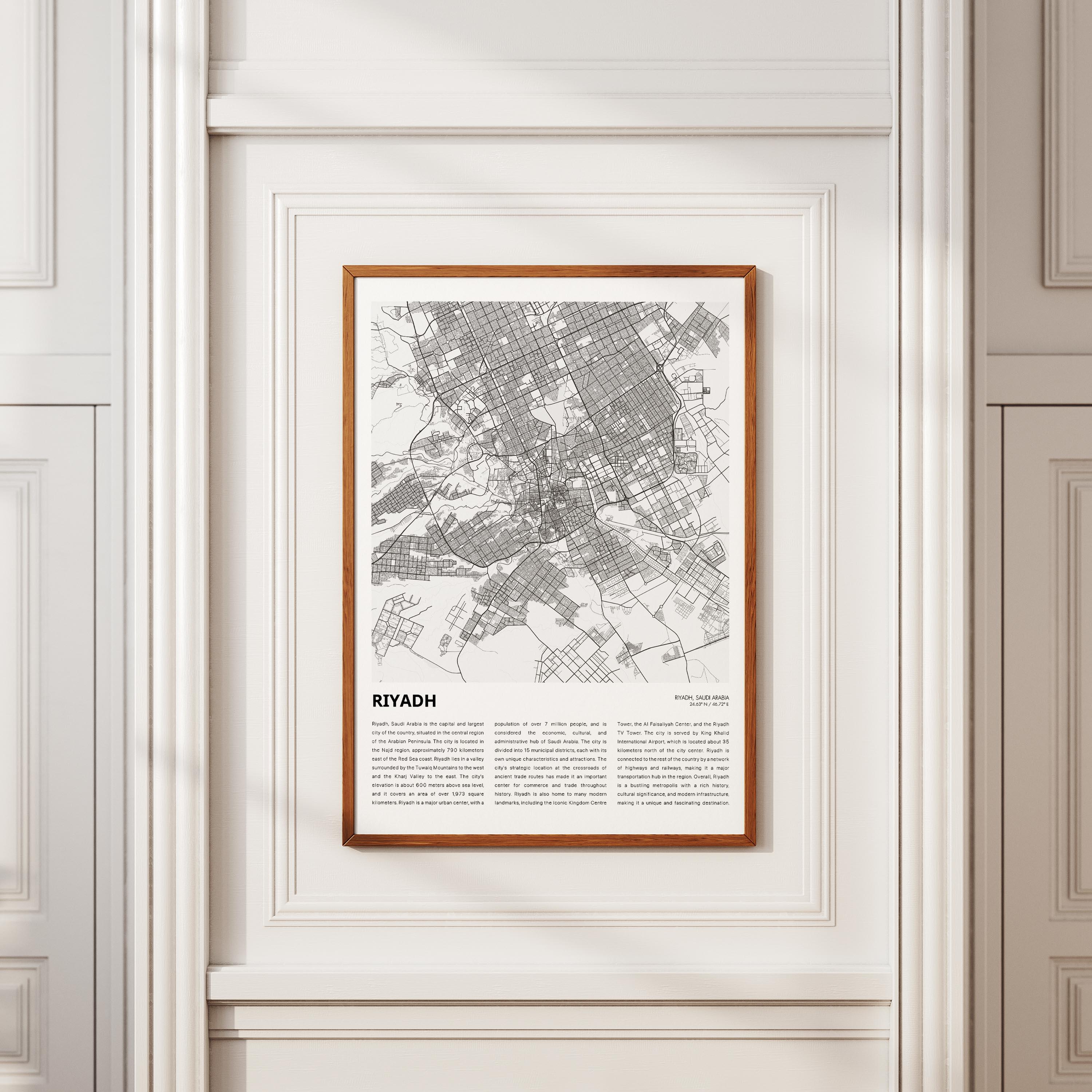 Riyadh Map Print, Riyadh Travel Map, Riyadh Wall Decor Art, Riyadh ...