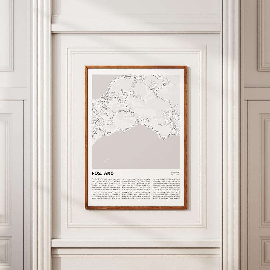 Positano Map Print, Positano Travel Map, Positano Wall Decor Art ...