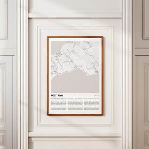 Positano Map Print, Positano Travel Map, Positano Wall Decor Art ...