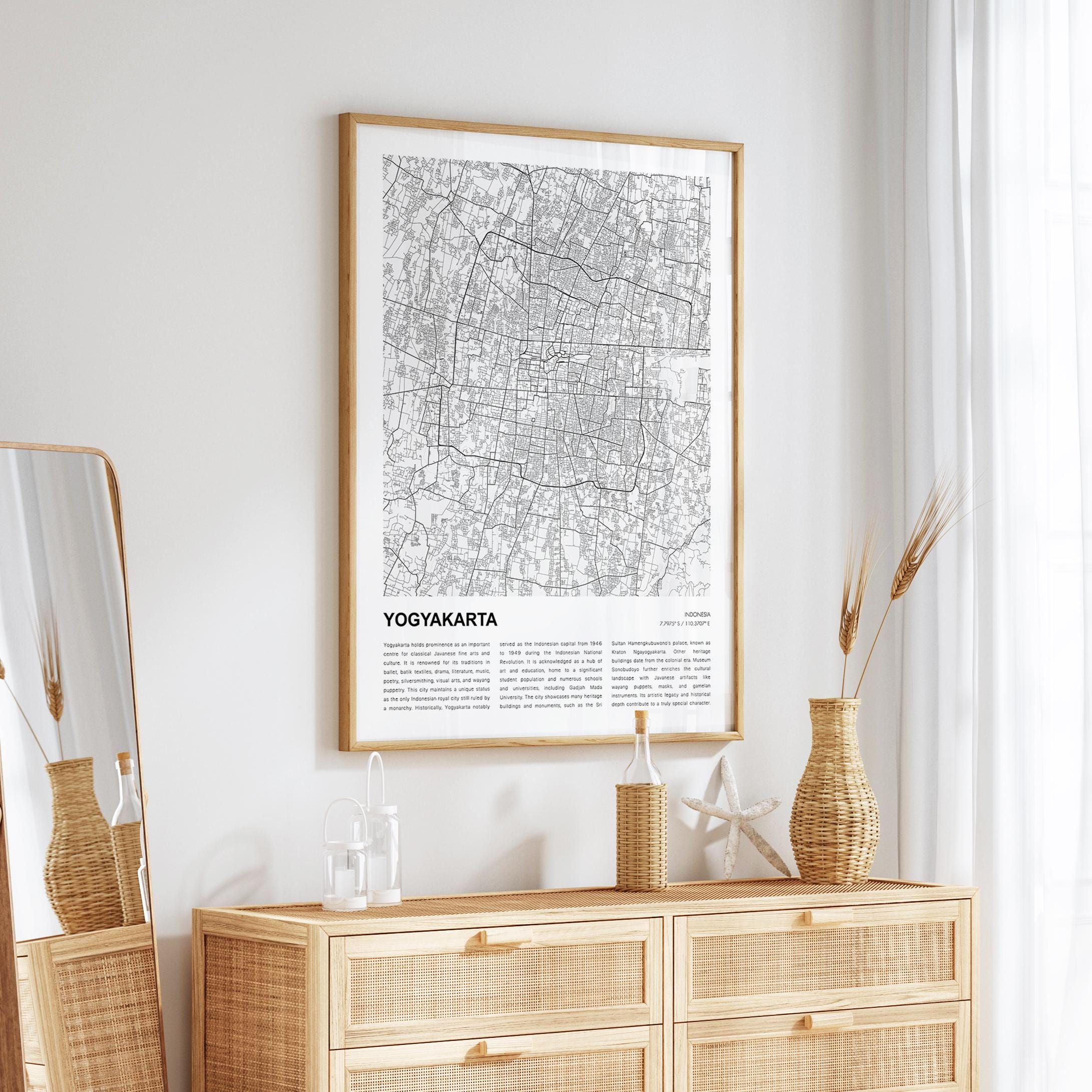 Yogyakarta City Map Print, Yogyakarta City Travel Map, Yogyakarta City ...