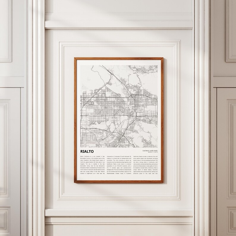 Rialto Map Print, Rialto Travel Map, Rialto Wall Decor Art, Rialto ...