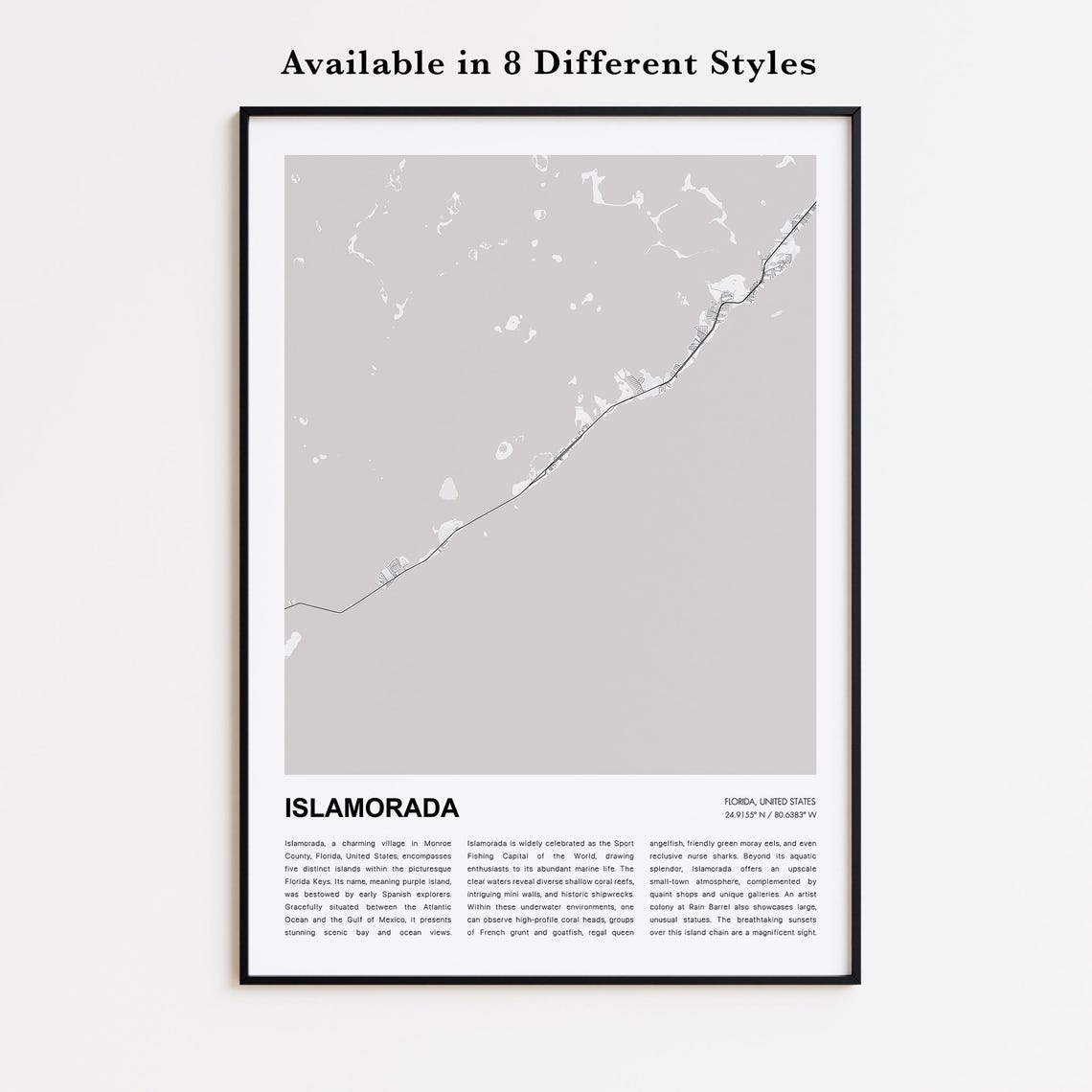 Islamorada Map Print, Islamorada Travel Map, Islamorada Wall Decor Art ...