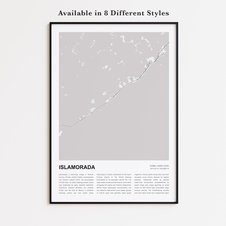 Islamorada Map Print, Islamorada Travel Map, Islamorada Wall Decor Art ...