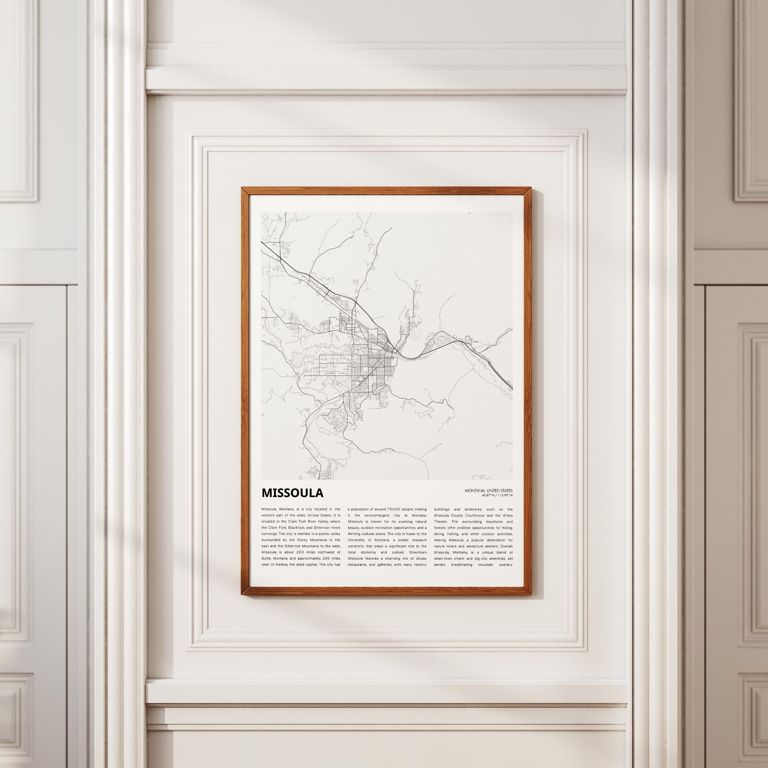 Missoula Map Print, Missoula Travel Map, Missoula Wall Decor Art ...