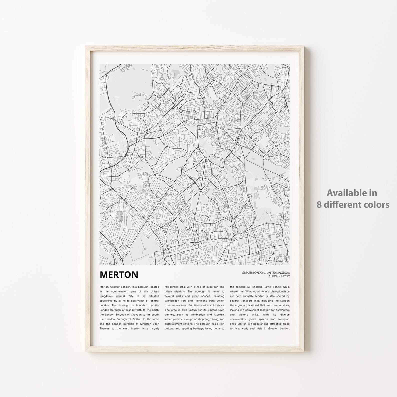Merton Map Print, Merton Travel Map, Merton Wall Decor Art, Merton ...