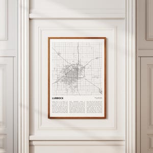 Lubbock Map Print, Lubbock Travel Map, Lubbock Wall Decor Art, Lubbock ...