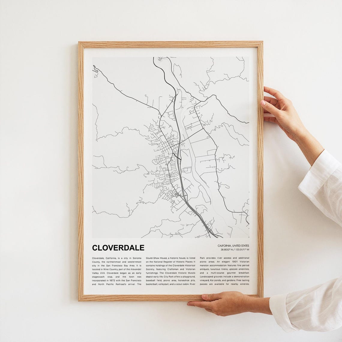 Cloverdale Map Print, Cloverdale Travel Map, Cloverdale Wall Decor Art ...