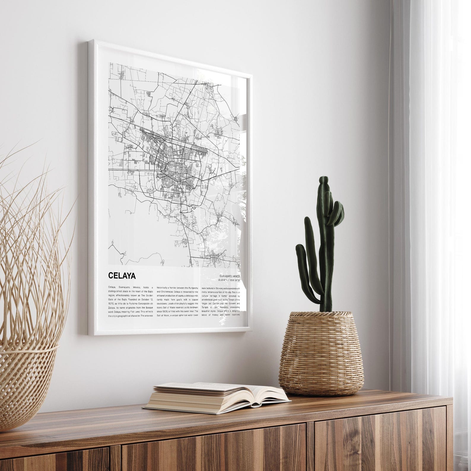 Celaya Map Print, Celaya Travel Map, Celaya Wall Decor Art, Celaya ...