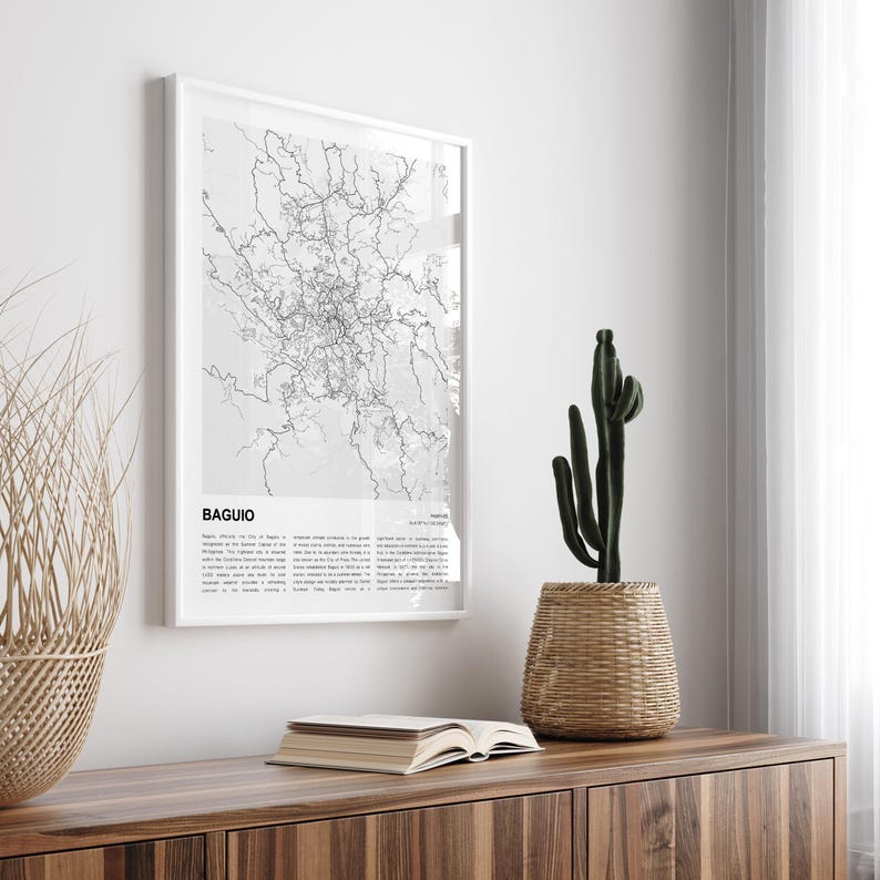 Baguio Map Print, Baguio Travel Map, Baguio Wall Decor Art, Baguio ...