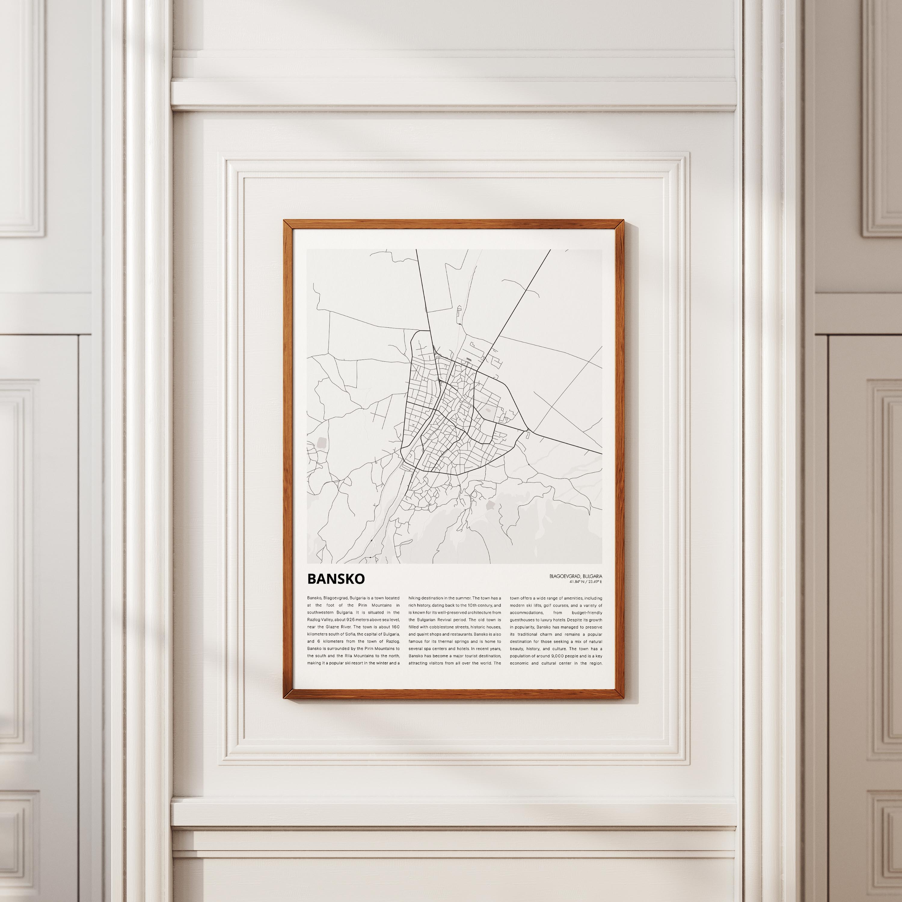 Bansko Map Print, Bansko Travel Map, Bansko Wall Decor Art, Bansko ...