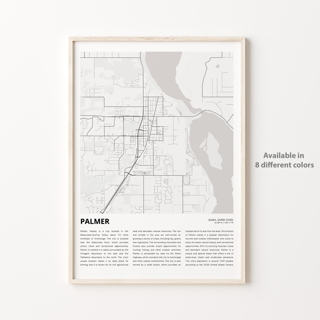 Palmer Map Print, Palmer Travel Map, Palmer Wall Decor Art, Palmer ...
