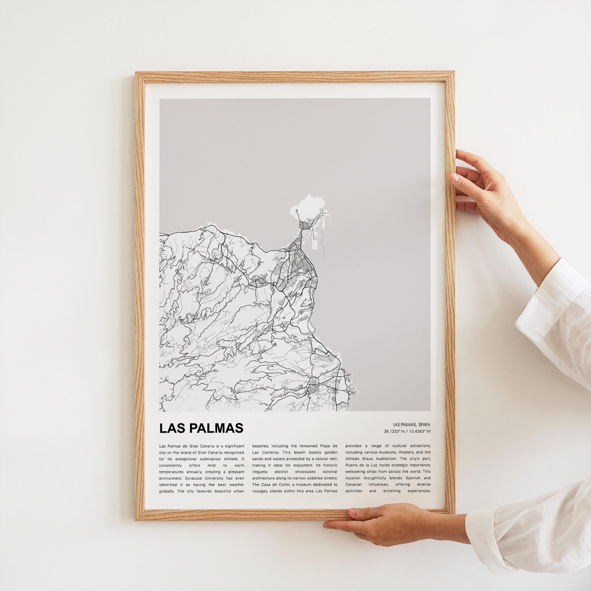 Las Palmas Map Print, Las Palmas Travel Map, Las Palmas Wall Decor Art ...