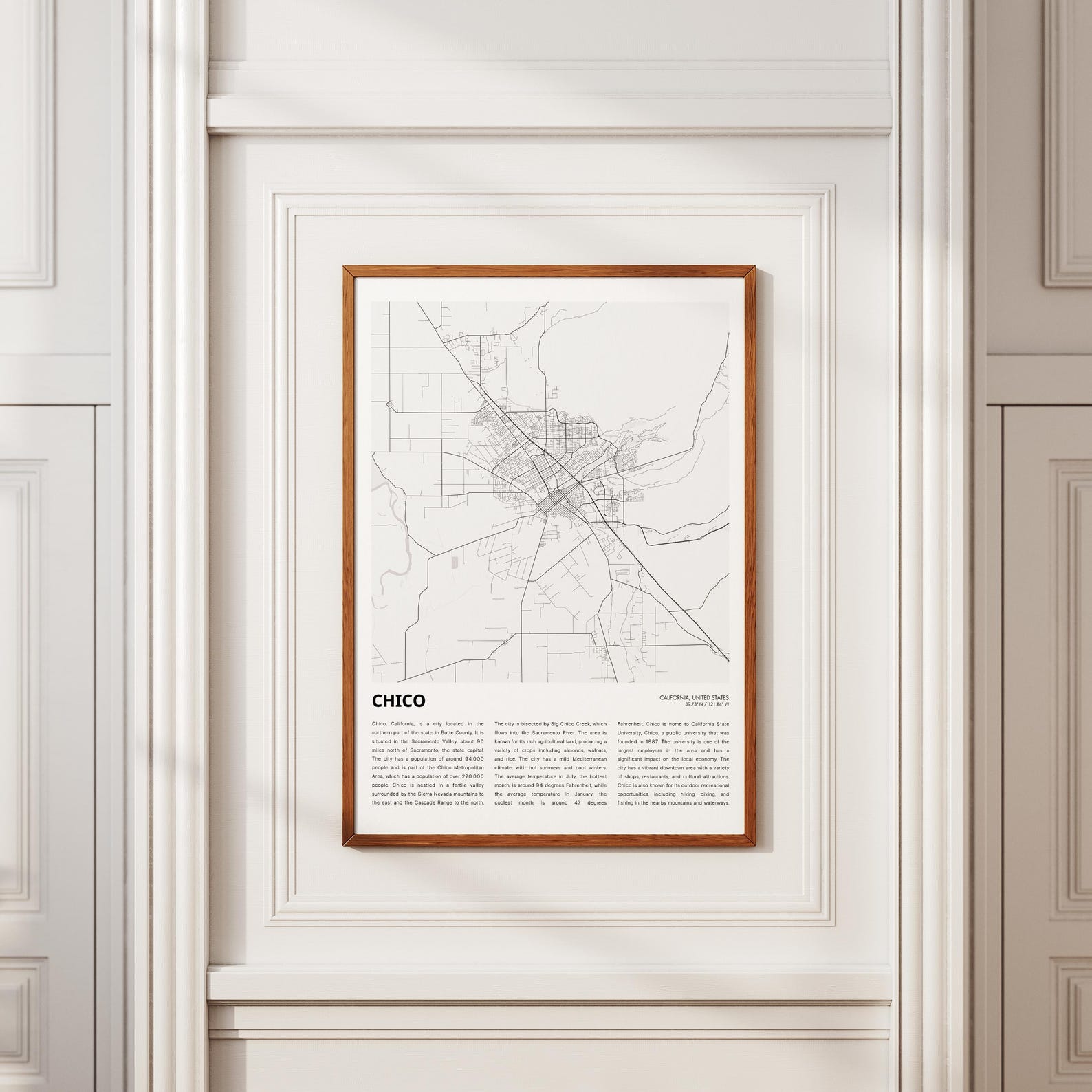 Chico Map Print, Chico Travel Map, Chico Wall Decor Art, Chico ...