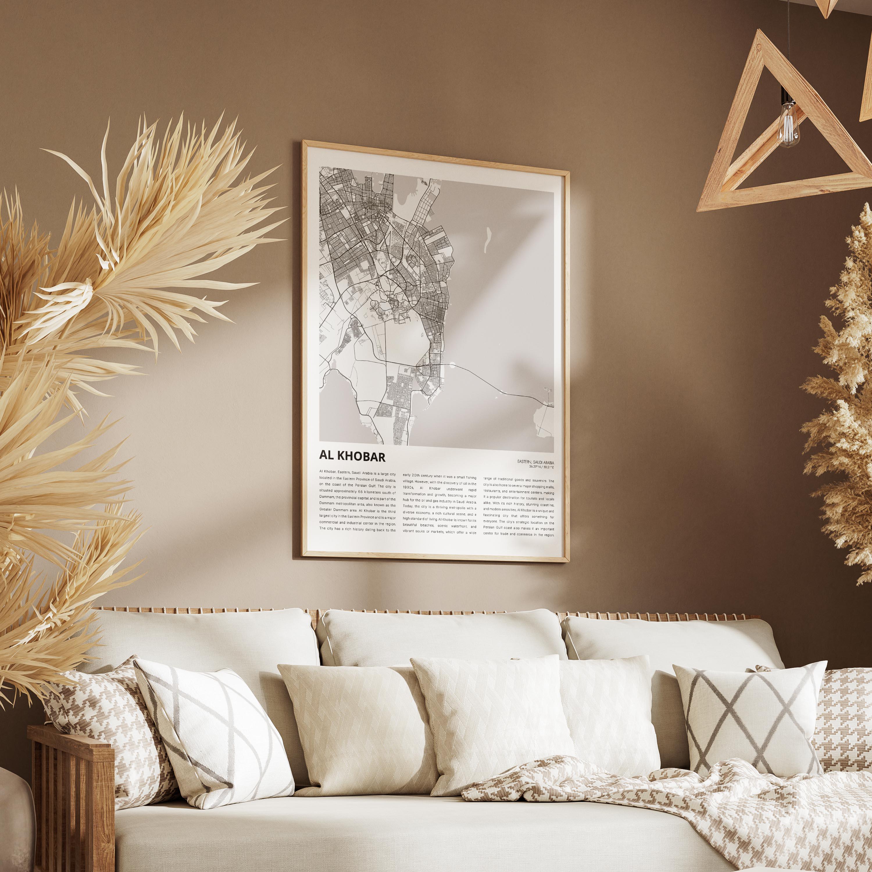 Al Khobar Map Print, Al Khobar Travel Map, Al Khobar Wall Decor Art, Al ...