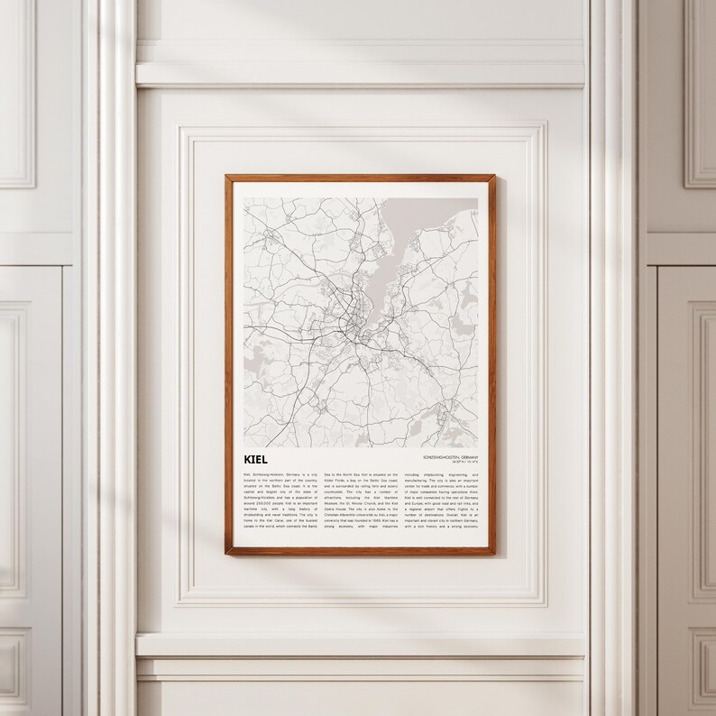 Kiel Map Print, Kiel Travel Map, Kiel Wall Decor Art, Kiel Schleswig ...