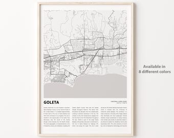 Goleta Map Print, Goleta Map Poster Wall Art, Ca City Map, California ...