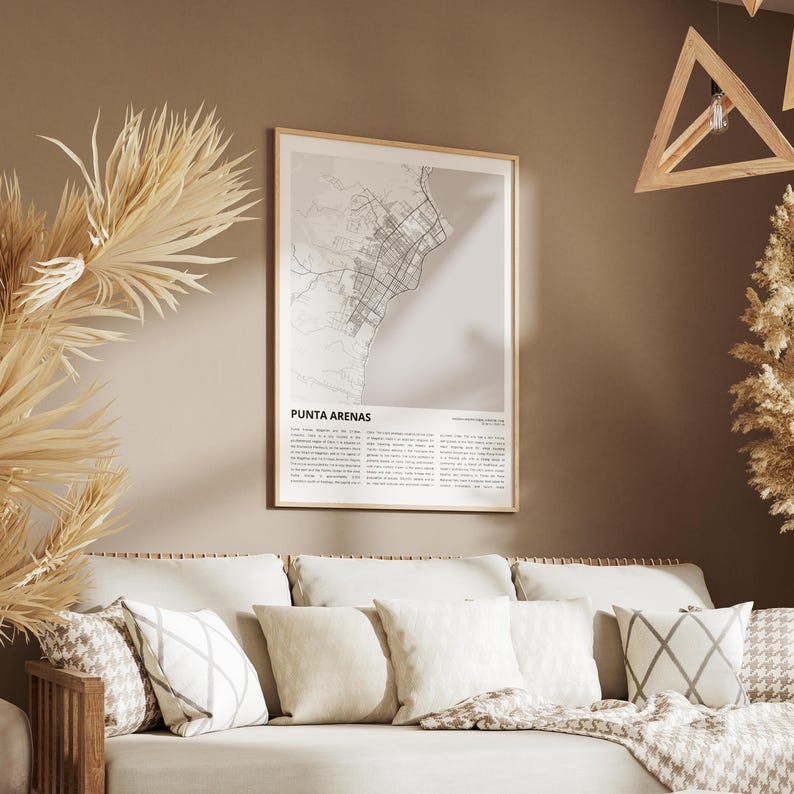 Punta Arenas Map Print, Punta Arenas Travel Map, Punta Arenas Wall ...