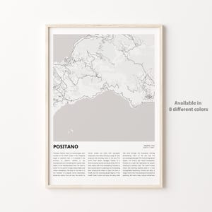 Positano Map Print, Positano Travel Map, Positano Wall Decor Art ...