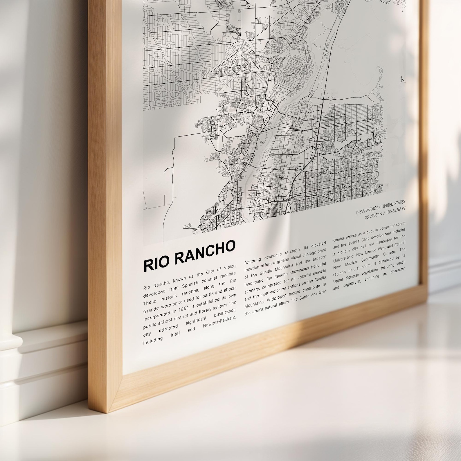 Rio Rancho Map Print, Rio Rancho Travel Map, Rio Rancho Wall Decor Art ...