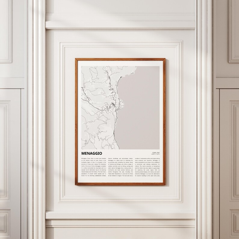 Menaggio Map Print, Menaggio Travel Map, Menaggio Wall Decor Art ...