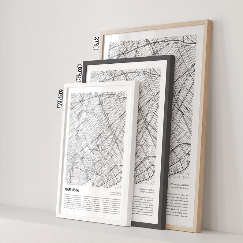 Mar Vista Map Print, Mar Vista Travel Map, Mar Vista Wall Decor Art ...