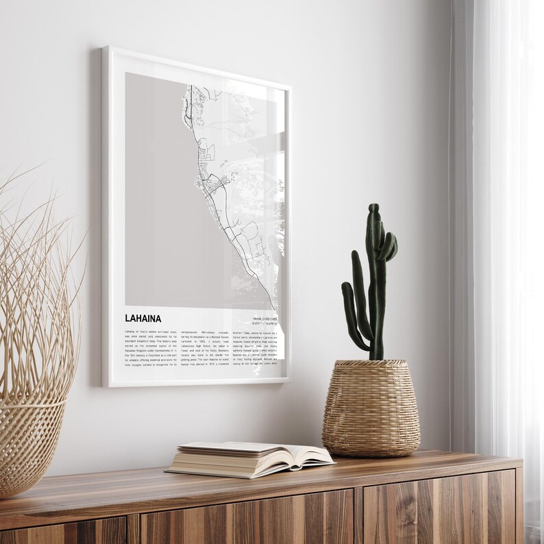 Lahaina Map Print, Lahaina Travel Map, Lahaina Wall Decor Art, Lahaina ...