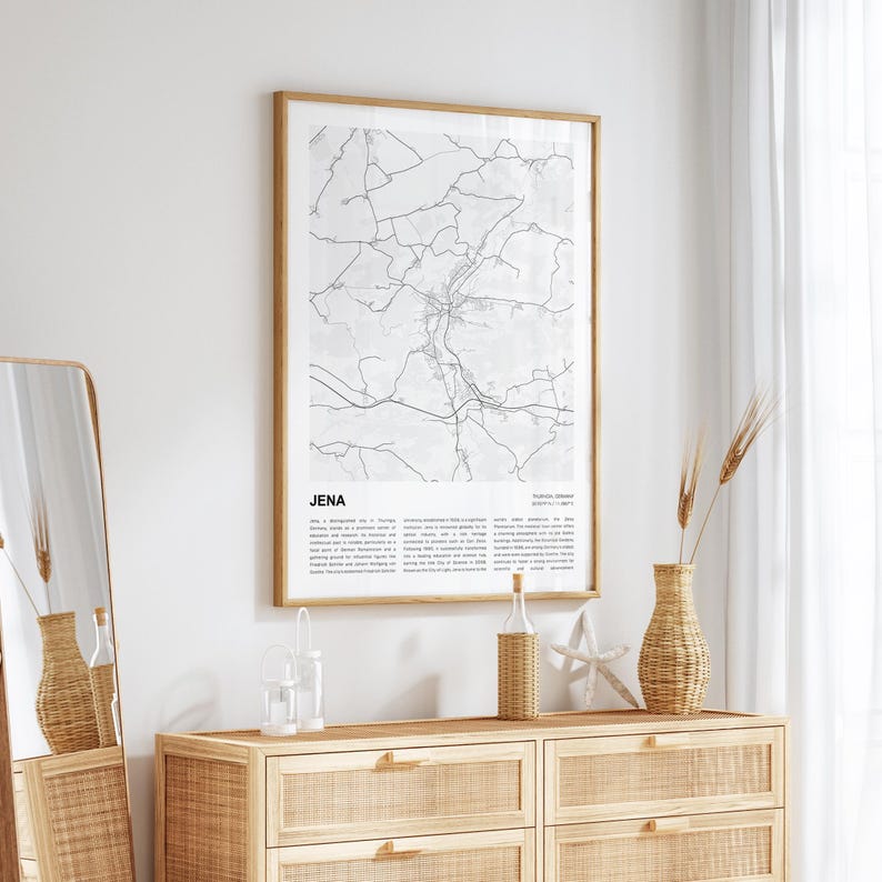 Jena Map Print, Jena Travel Map, Jena Wall Decor Art, Jena Thuringia ...