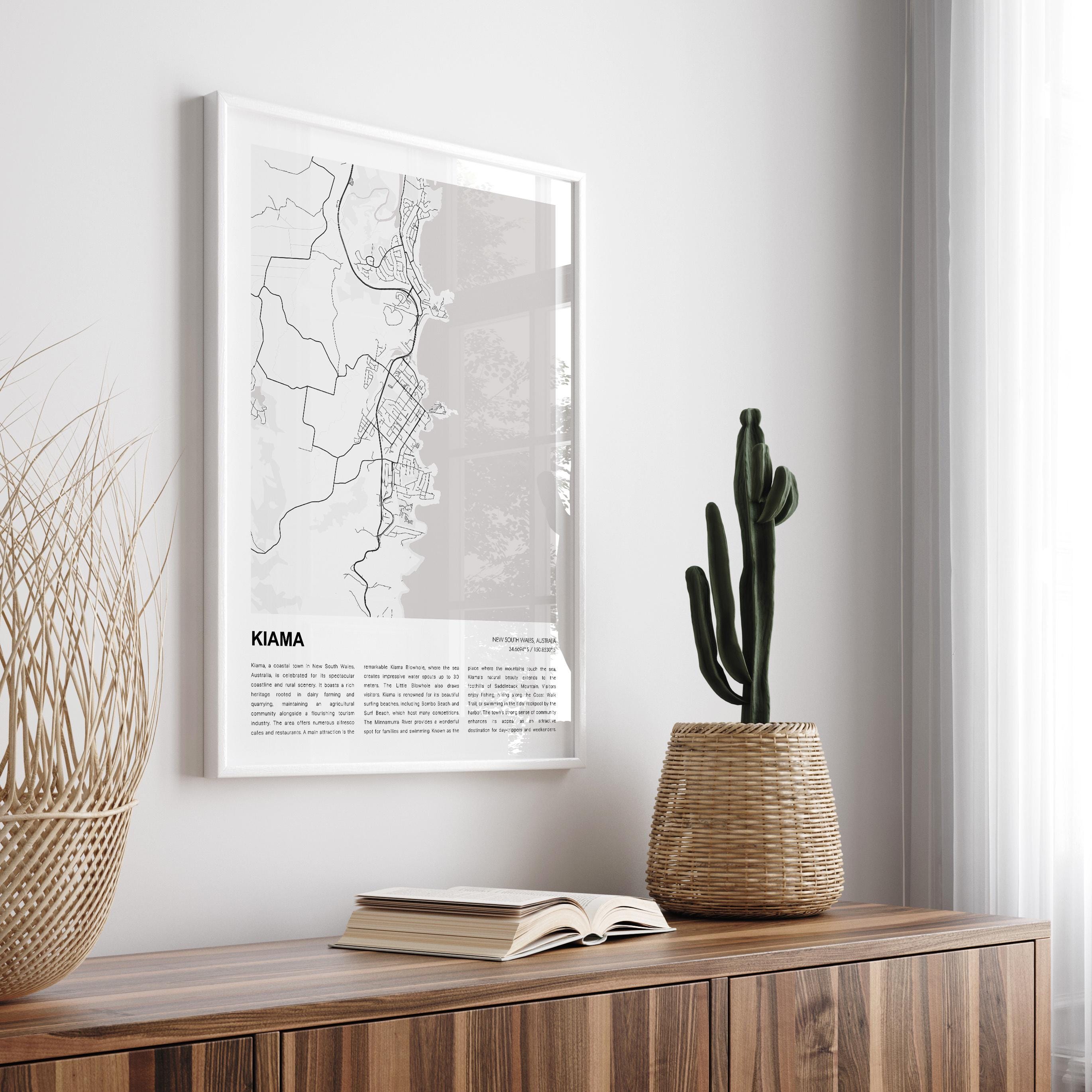 Kiama Map Print, Kiama Travel Map, Kiama Wall Decor Art, Kiama New ...
