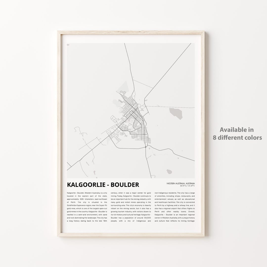 Kalgoorlie - Boulder Map Print, Kalgoorlie - Boulder Travel Map ...