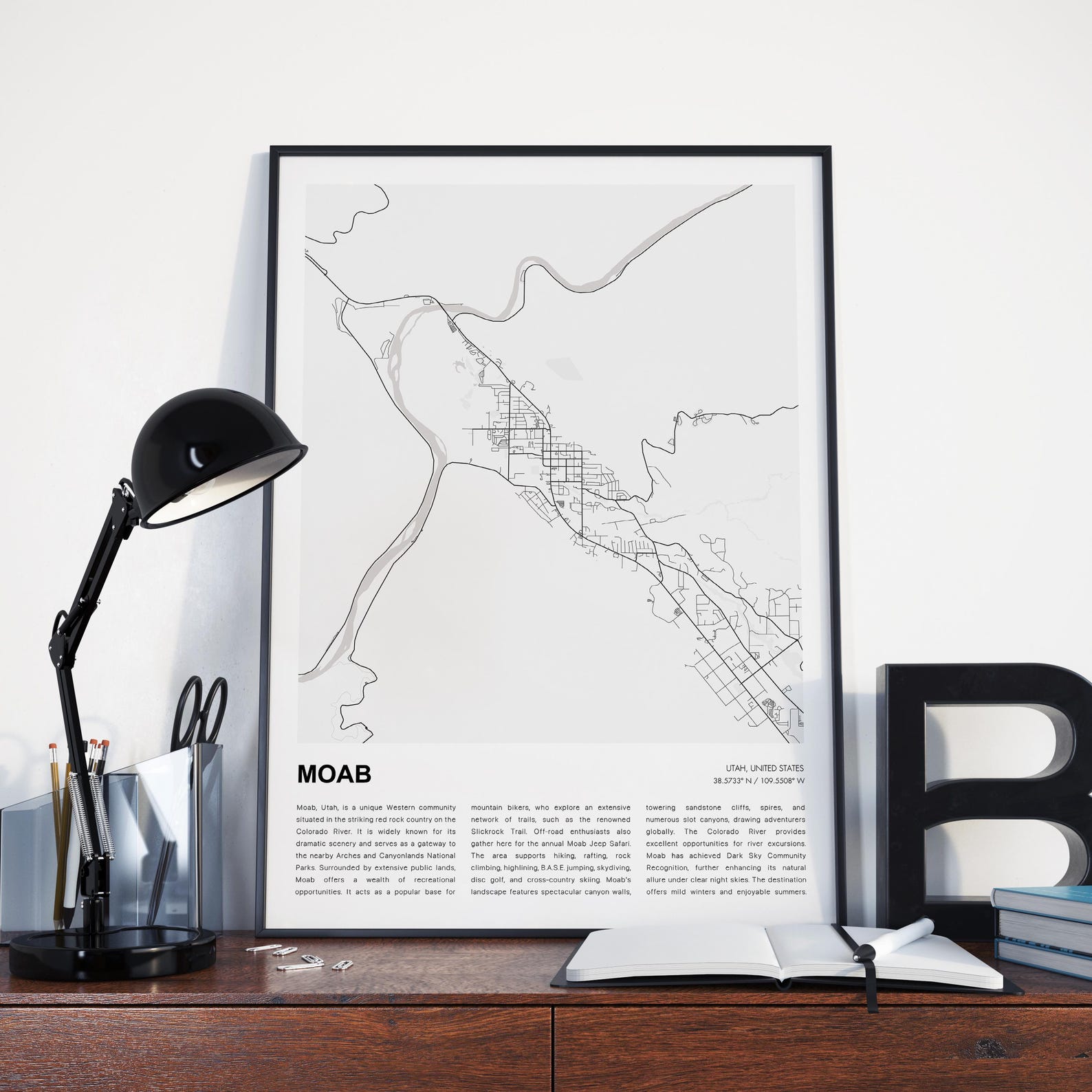 Moab Map Print, Moab Travel Map, Moab Wall Decor Art, Moab Utah ...