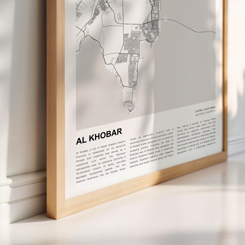 Al Khobar Map Print, Al Khobar Travel Map, Al Khobar Wall Decor Art, Al ...