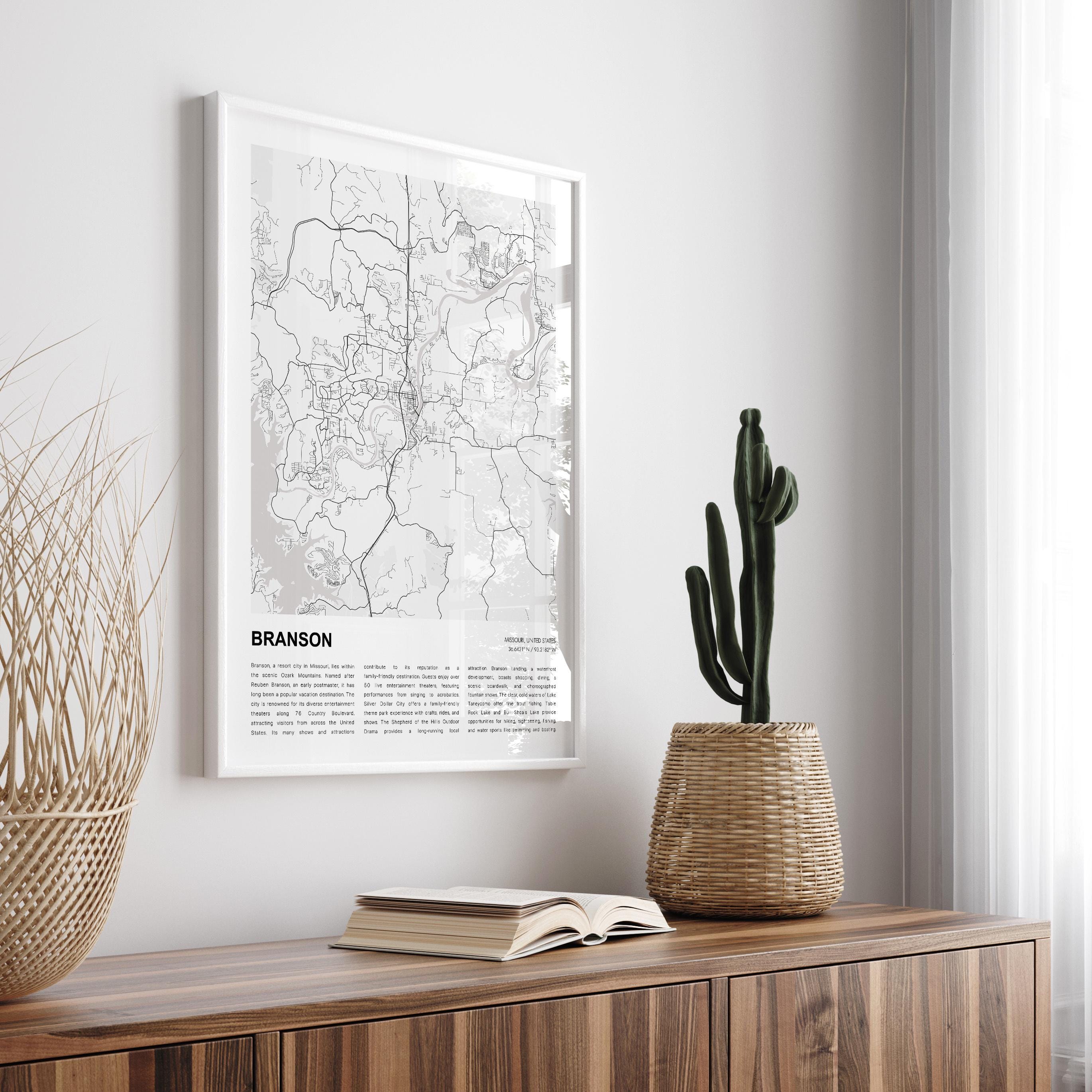 Branson Map Print, Branson Travel Map, Branson Wall Decor Art, Branson ...